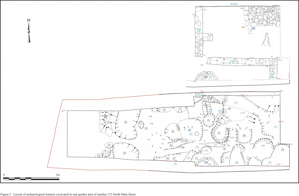 Plan of medieval rubbish pits at 113 North Main Street | Buildings of ...